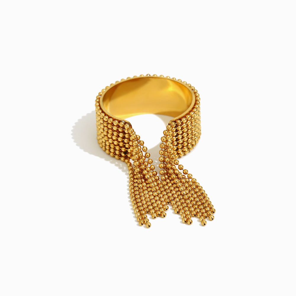 Beaded Fringe Ring 18mm JZ1584 - Stainless Steel – ellabiju