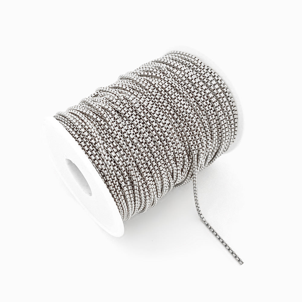 5m Roll of Square Link Chain 4mm AC2056 - Stainless Steel – ellabiju