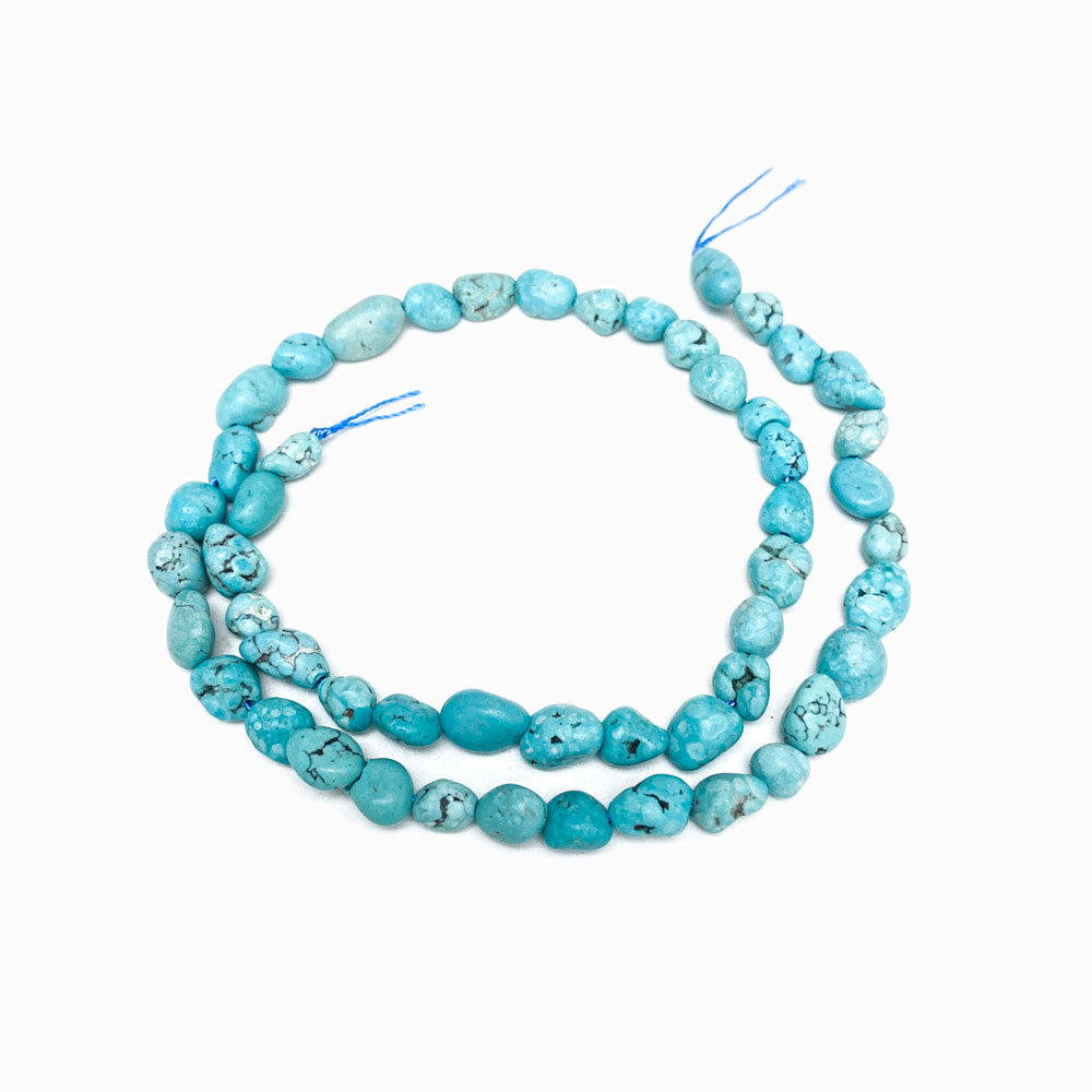 Fiada 40cm Miçangas Howlita Azul 8x6mm PN7016 – ellabiju